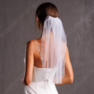 Short Wedding Veil, Mini Veil, Party Veil, Shoulder Length Veil, Pearl ...