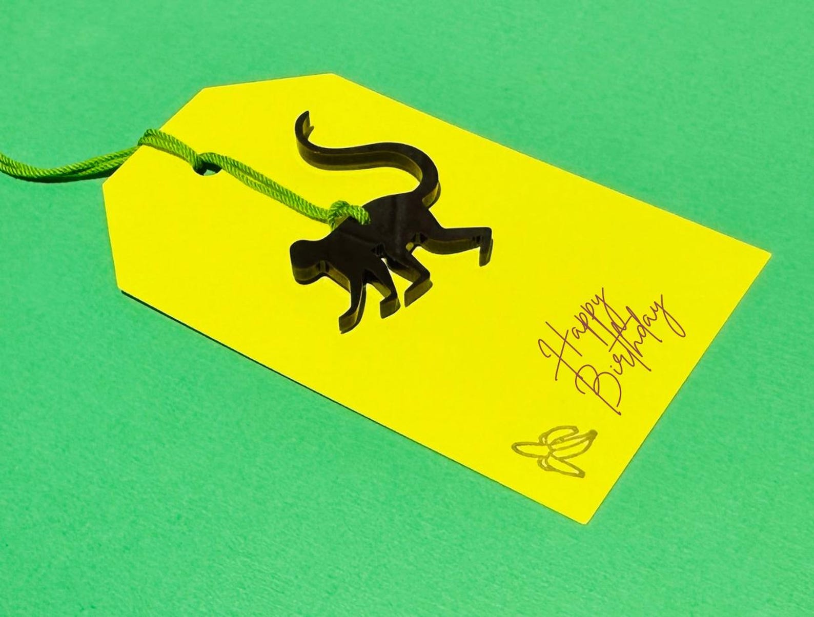 Acrylic Monkey Gift Tag, Colorful Jungle Safari Design for Kids Goodie ...