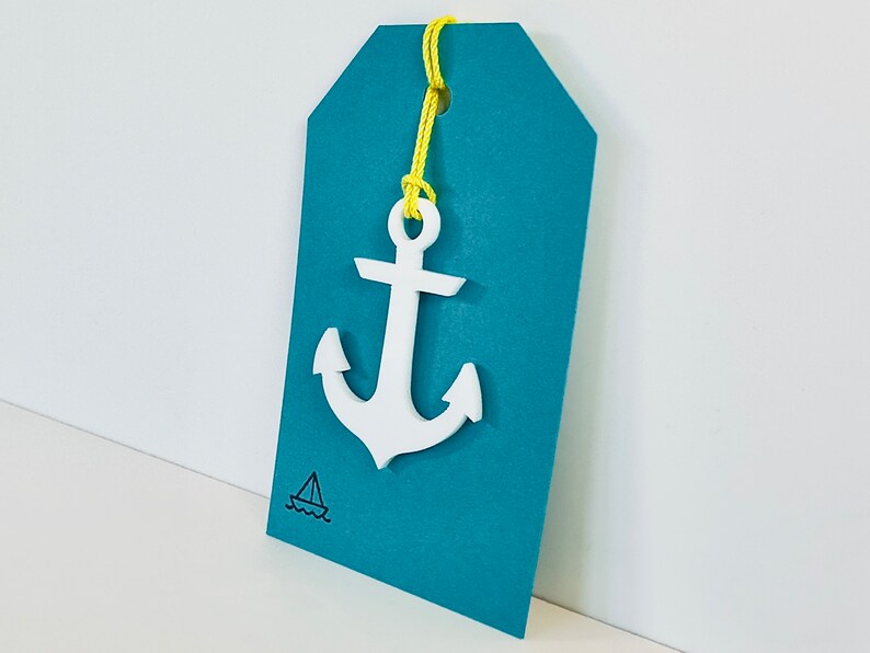 Acrylic Anchor Gift Tag, Nautical Bon Voyage Card for Gift Wrapping ...