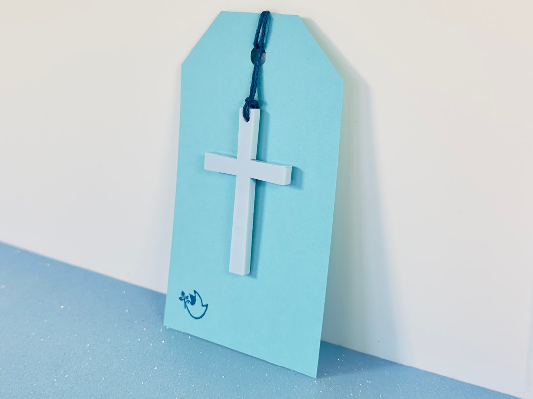 Acrylic Cross Gift Tag, Goodie Bag Tag for Sacraments for 1st Communion ...