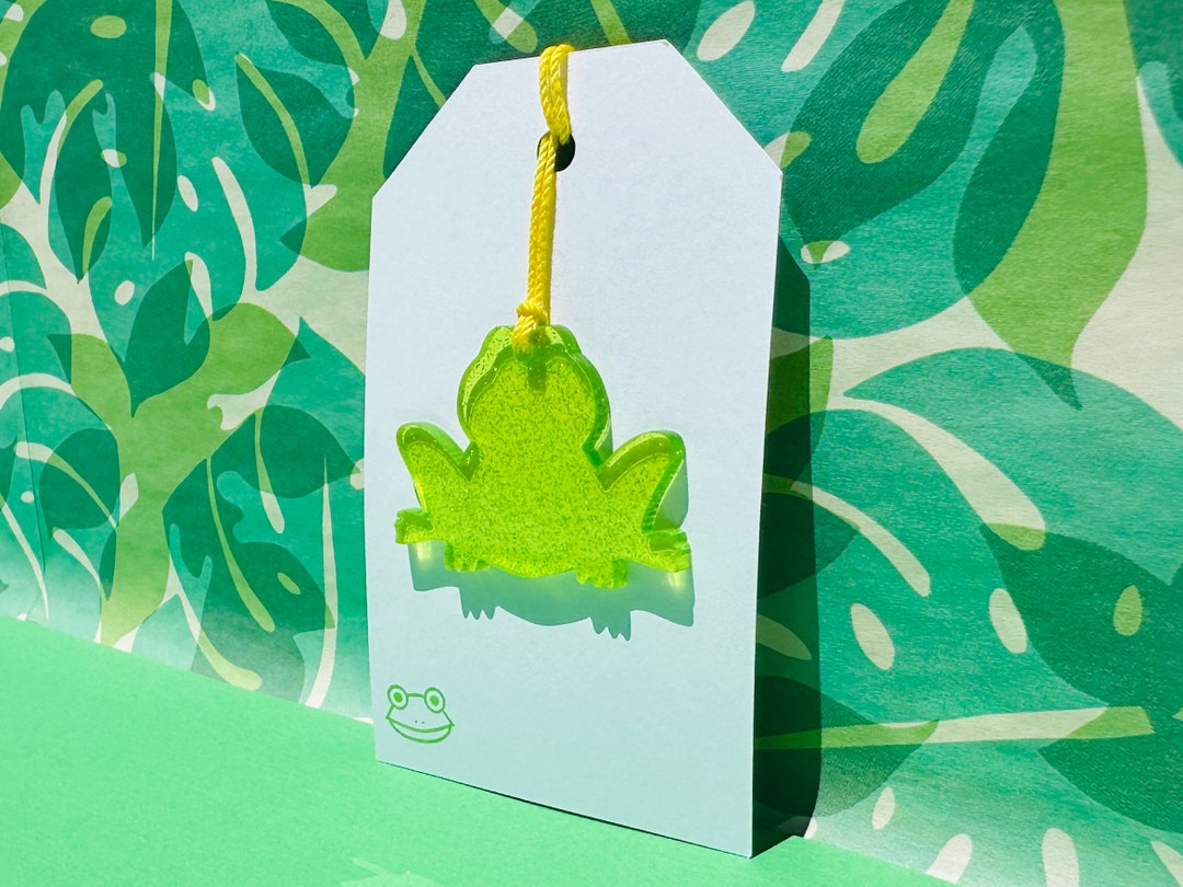 Green Frog Acrylic Gift Tags, Adorable Handwritten Note Hang Tags for ...