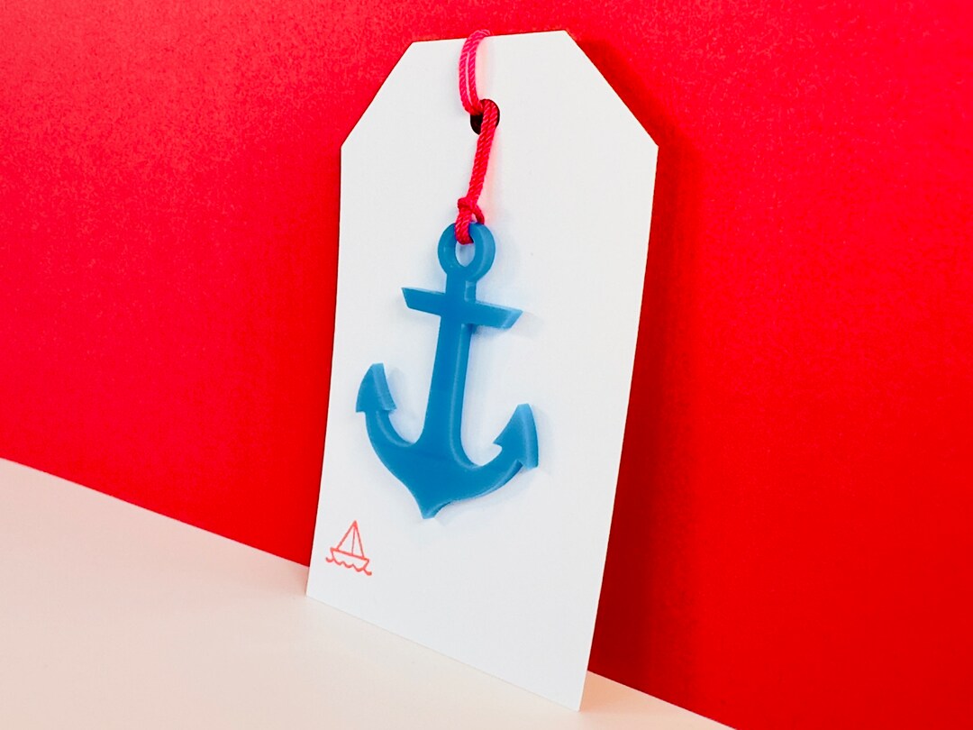 Acrylic Anchor Gift Tag, Nautical Bon Voyage Card for Gift Wrapping ...
