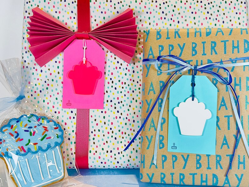 Cupcake Acrylic Gift Tags, Birthday Party Favor Tags - Etsy