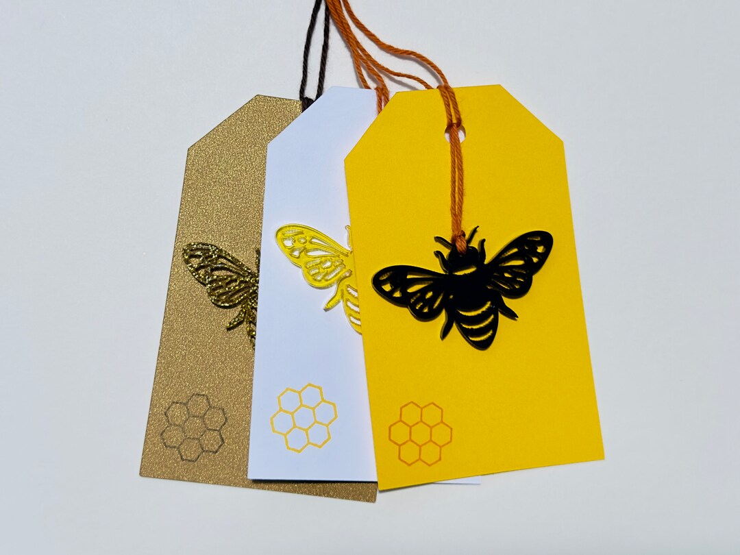 Acrylic Bee Gift Tag Pack, Honeybee, Festive Gift Tags, Gift Wrapping ...