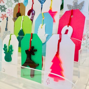 Acrylic Moose Gift Tag, Gift Wrap, Gift Tag, Bag Tag, Moose Ornament ...