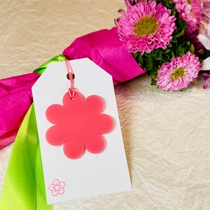Acrylic Daisy Gift Tag, Charming Flower Bouquet Tag for Bridal Showers ...