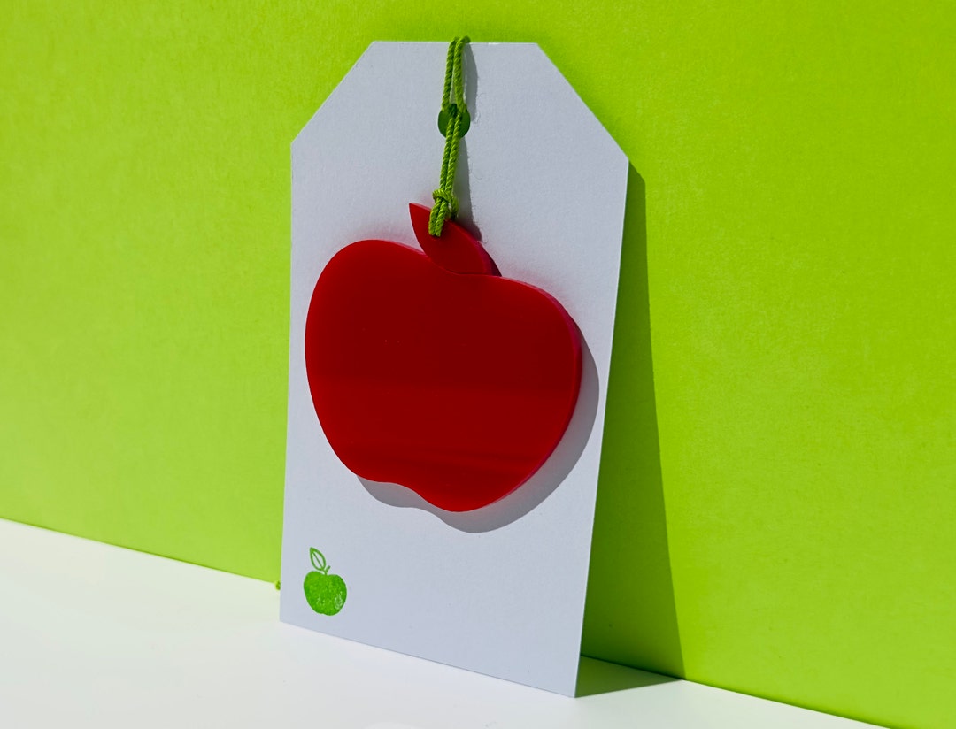 Acrylic Red Apple Gift Tag, Cute Teacher Appreciation Tag for Gift ...