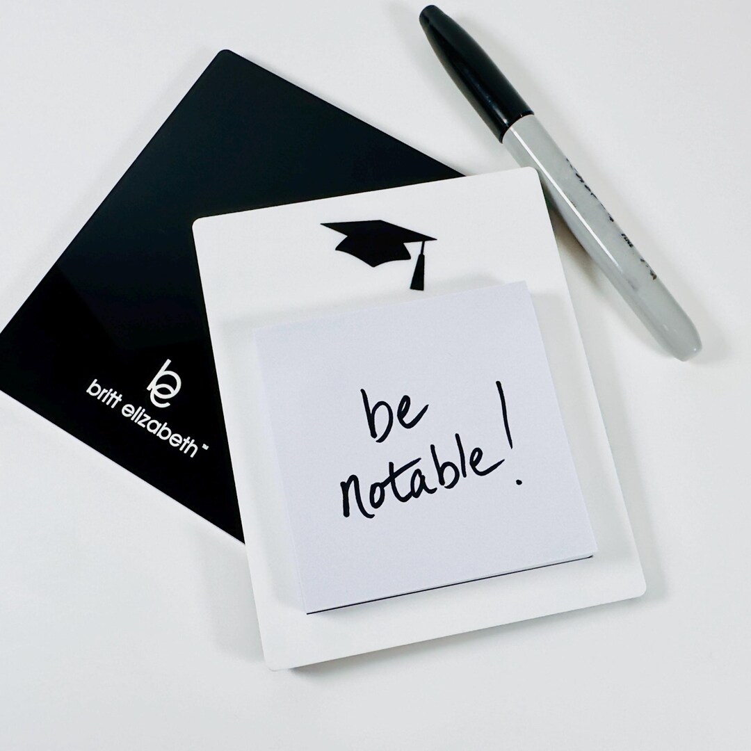 Acrylic Post It Note Holder, Congrats Grad, Perfect for Sticky Notes ...