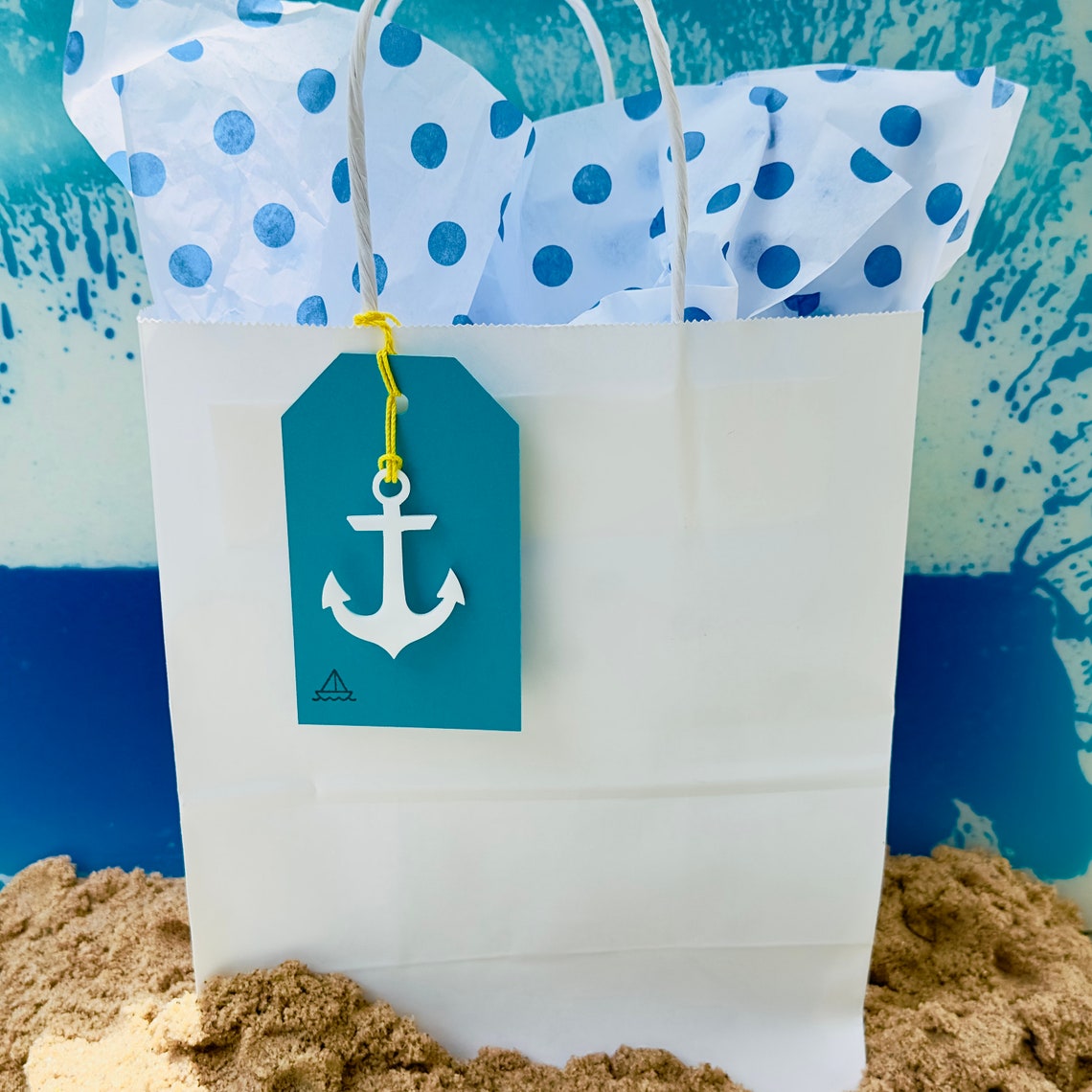 Acrylic Anchor Gift Tag, Nautical Bon Voyage Card for Gift Wrapping ...
