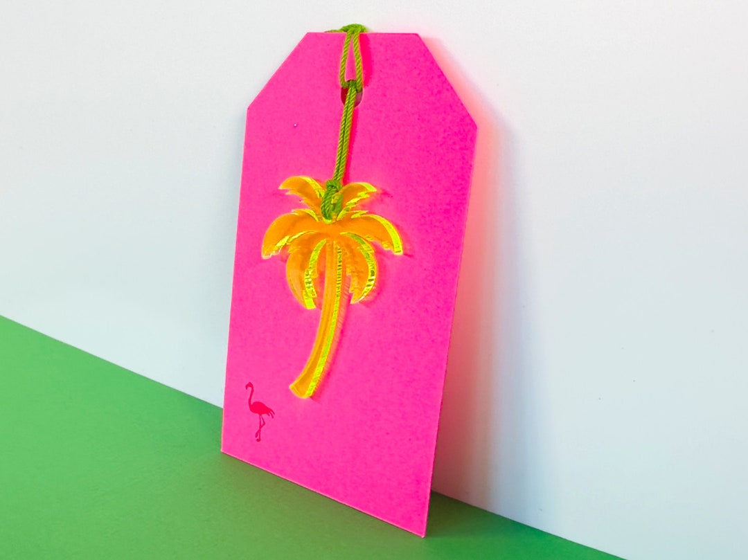 Acrylic Palm Tree Gift Tag, Luau Party Favor - Etsy