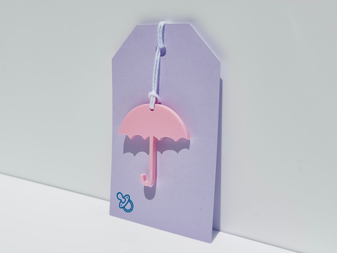 Acrylic Umbrella Gift Tag, Baby Shower Gift Idea, Hang Tags ...