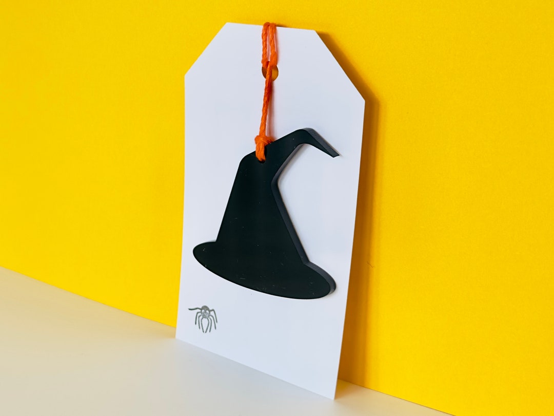 Acrylic Witch Hat Gift Tag, Halloween Basket Hang Tag, Party Favor ...