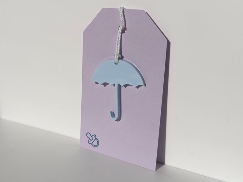Acrylic Umbrella Gift Tag, Baby Shower Gift Idea, Hang Tags ...