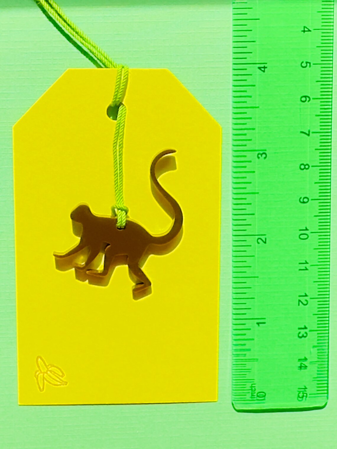 Acrylic Monkey Gift Tag, Colorful Jungle Safari Design for Kids Goodie ...