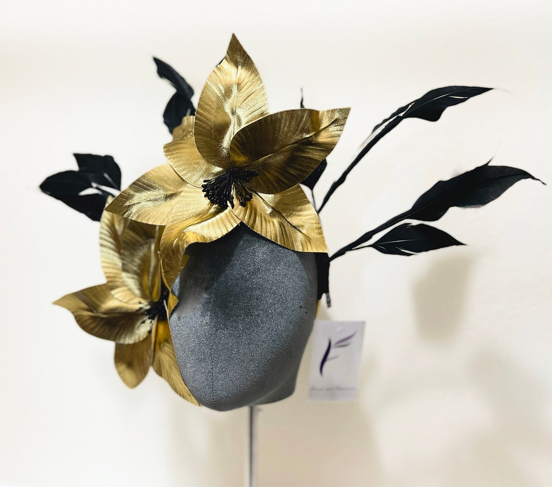 Gold Leather Feather Crown Headpiece - Etsy