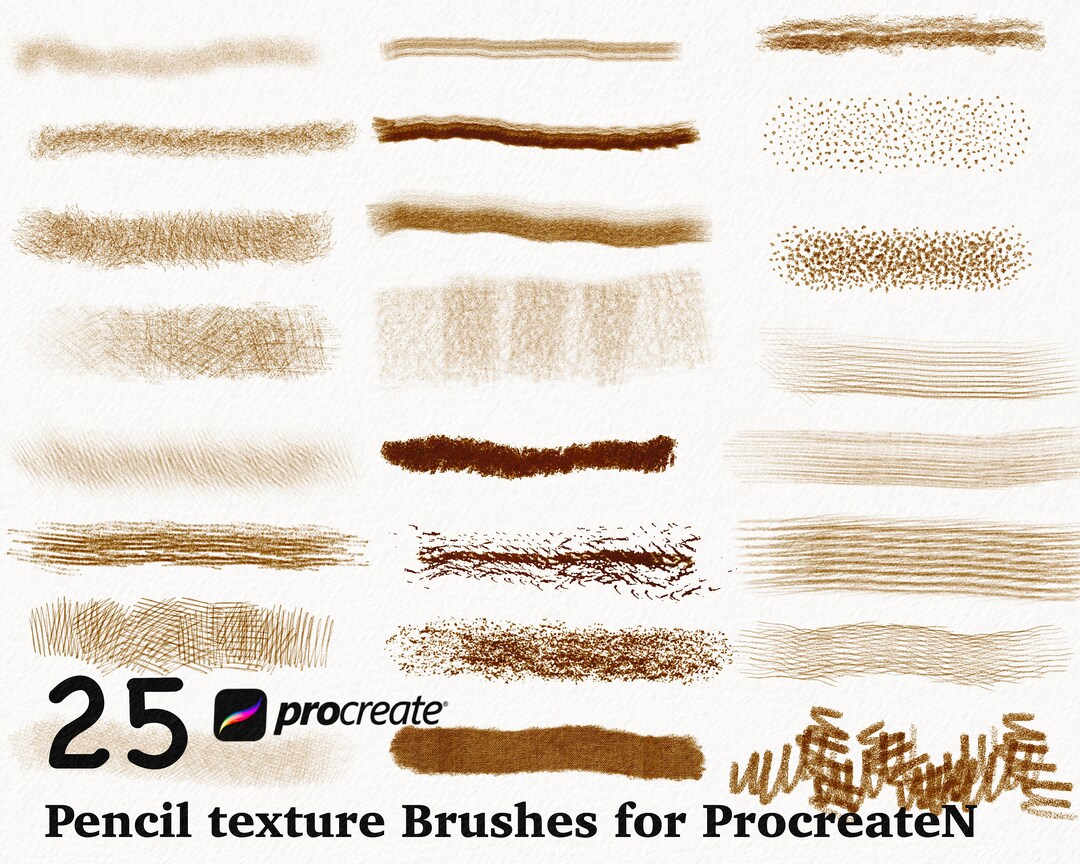 25 Colored Pencil/ Charcoal Pencils Brushes for Procreate, - Etsy