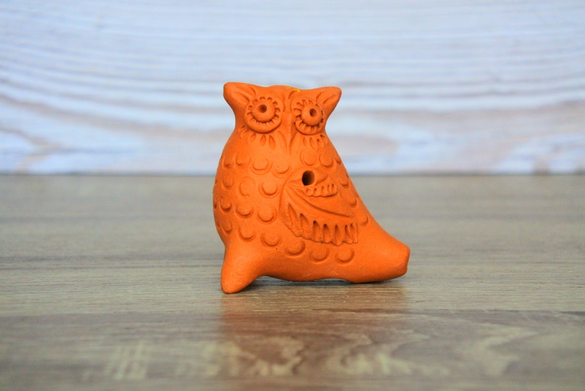 Ceramic whistle owl whistle folk bird twitter bird | Etsy