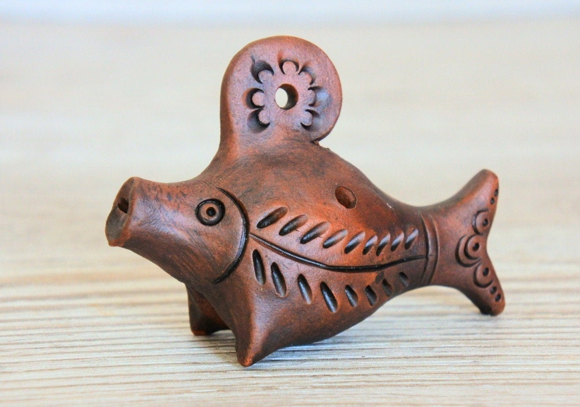 Ceramic whistle fish whistle folk fish twitter riba | Etsy