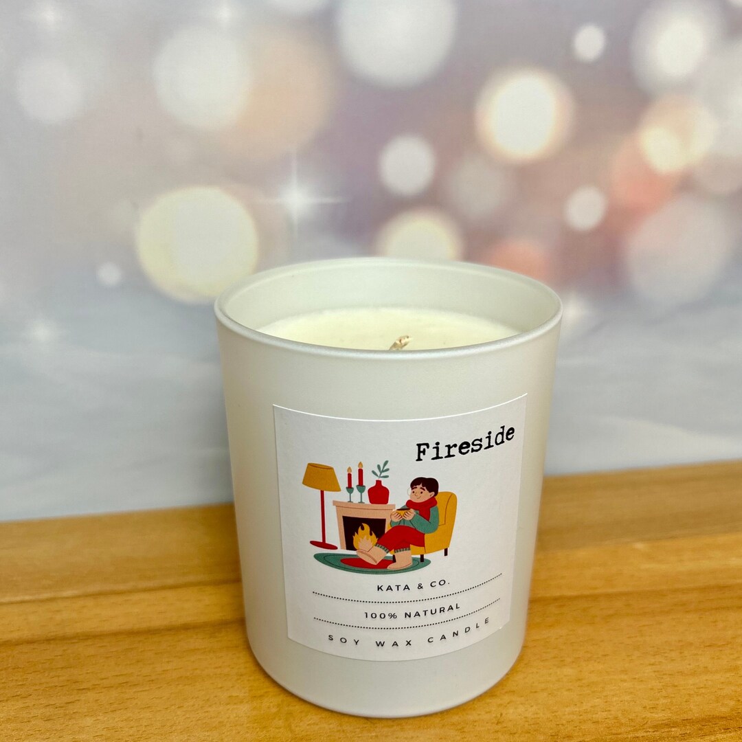Fireside Scented Candle fireplace With Lid, Christmas Scented Candle ...