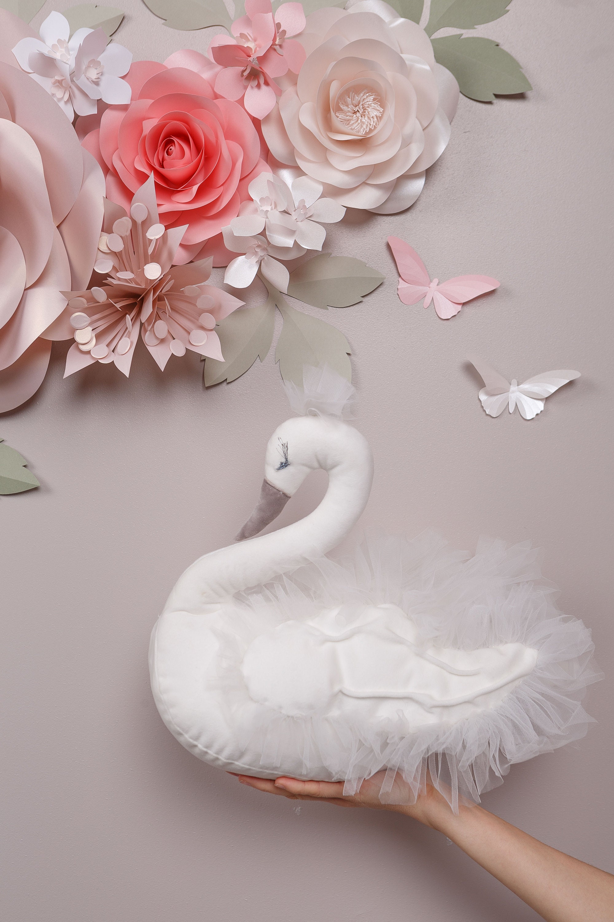 Swan CHARLOTTE, Decor for Nursery, Swan Baby Decor, Nursery Kids Room ...