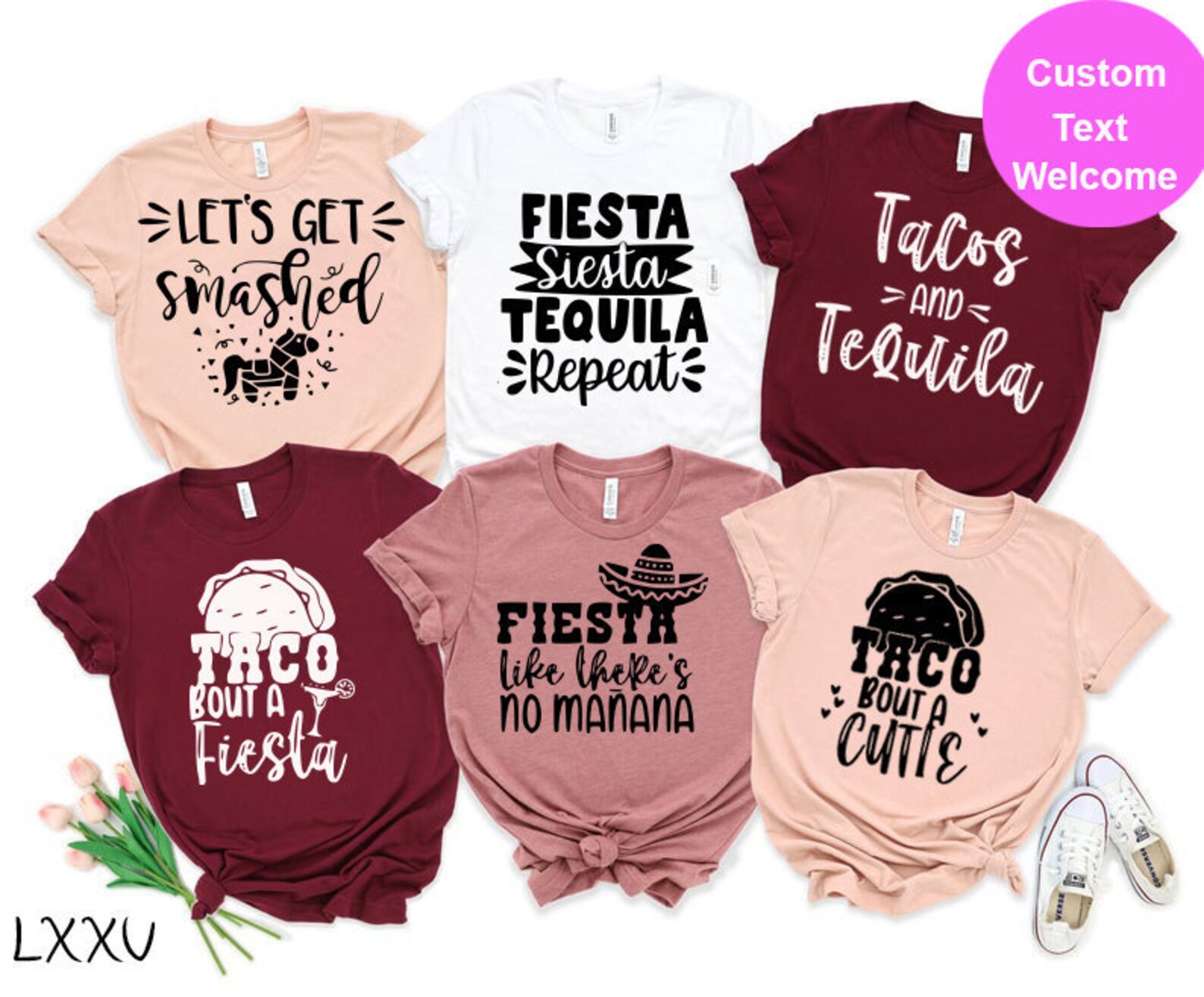 Fiesta Bachelorette Shirts Fiesta Shirts Taco T-shirts. | Etsy