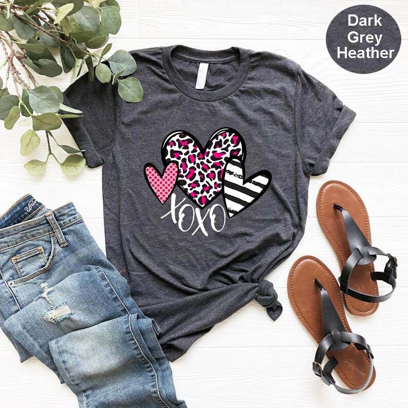 Leopard Heart Valentines Day T-shirt, Cheetah Print Graphic Tee - Etsy