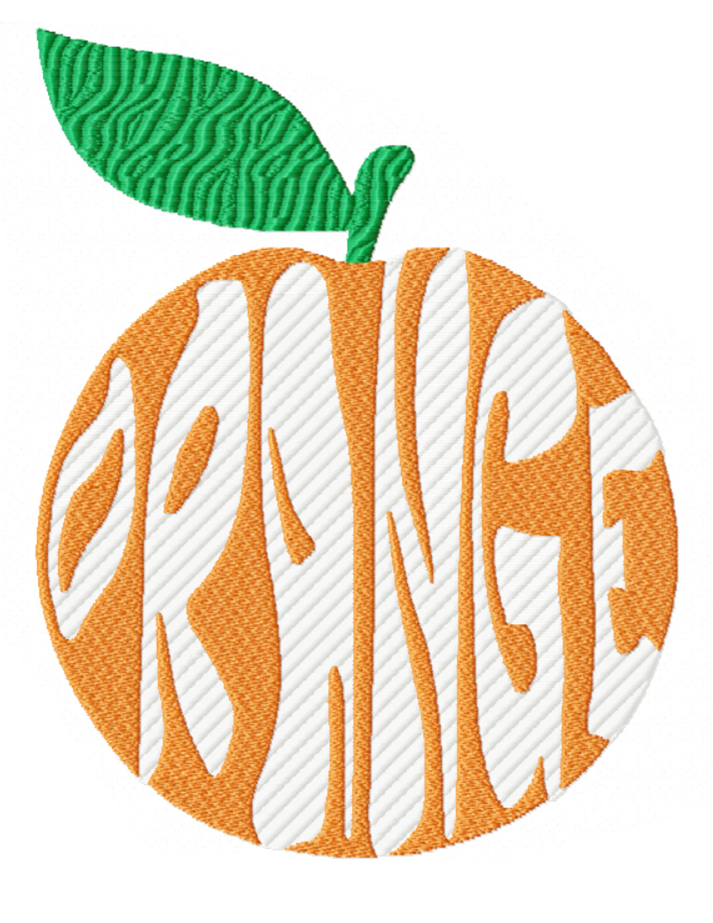 Orange Machine Embroidery Design, Four Sizes Included, Instant Download ...