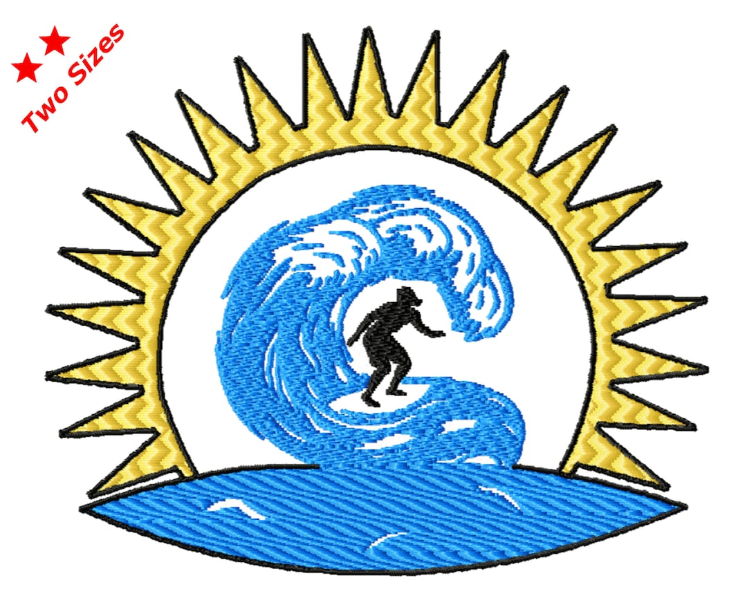 Surf Machine Embroidery Design, Two Sizes - Etsy