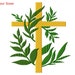 Leaf Cross Machine Embroidery Design, Four Sizes Included, Instant ...