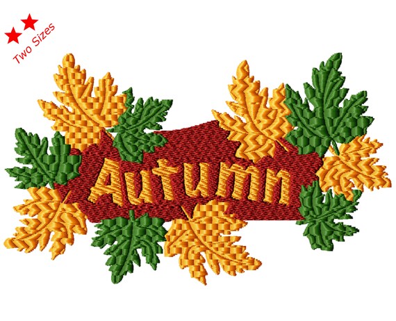 Autumn Machine Embroidery Design Two Sizes Included. - Etsy