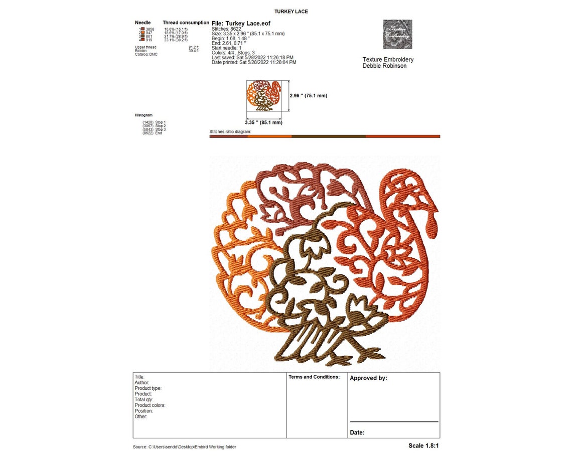 Turkey Lace Machine Embroidery Design - Etsy