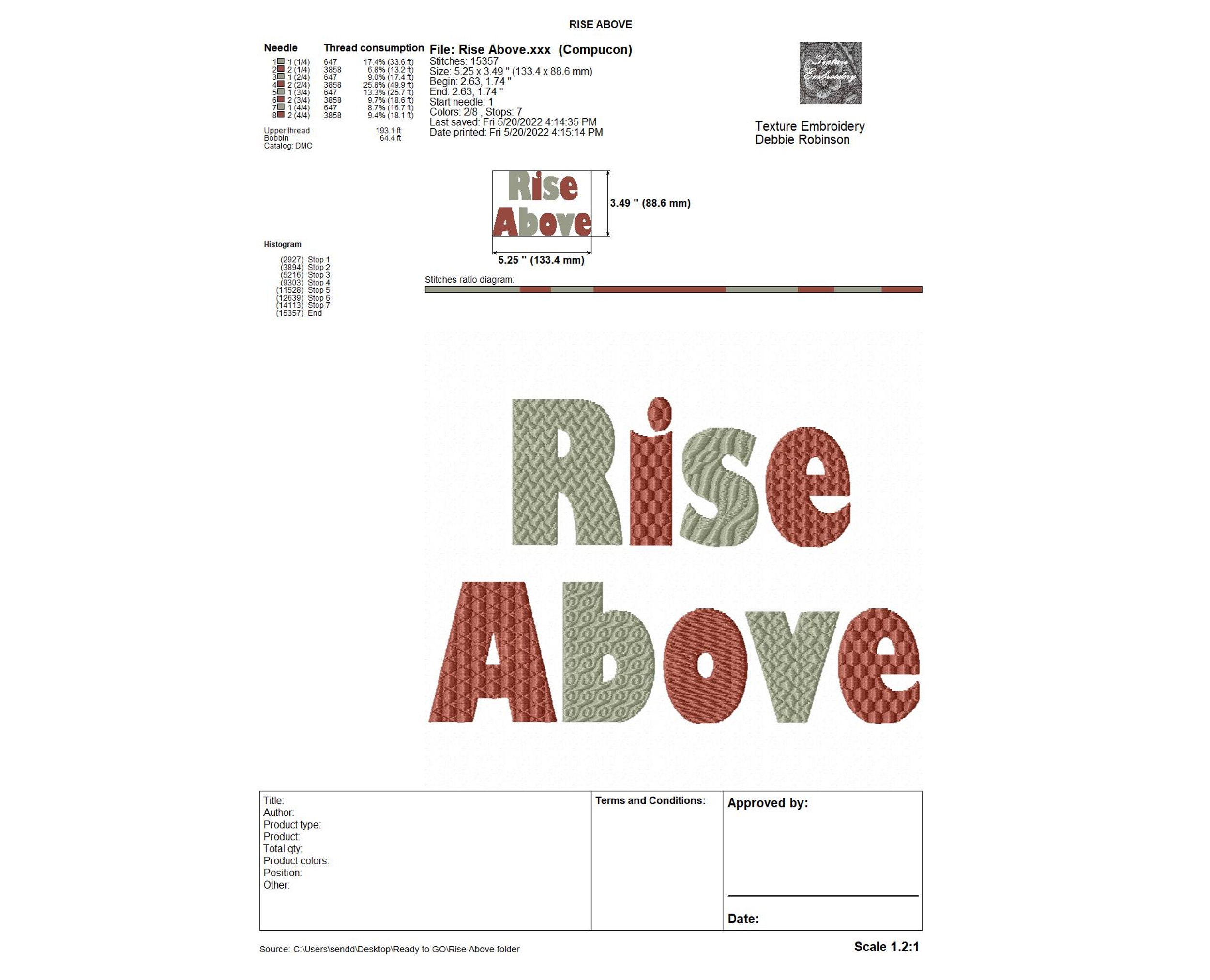 Rise Above Machine Embroidery Design - Etsy