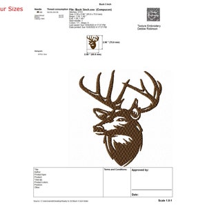 Buck Machine Embroidery Design, Four Sizes Included, Instant Download ...