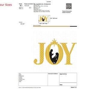 Joy Machine Embroidery Design, Four Sizes Included, Instant Download - Etsy