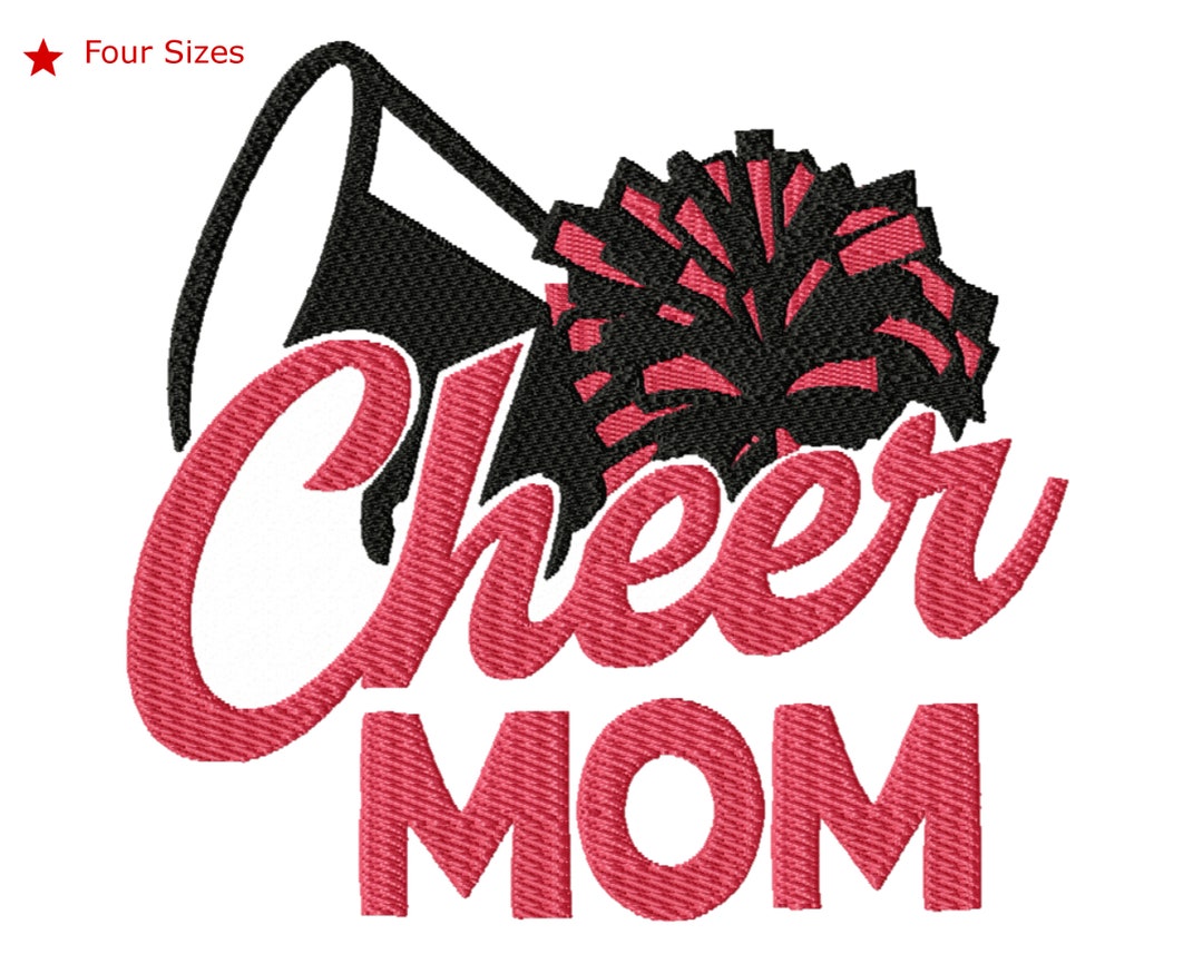 Cheer Mom Machine Embroidery Design, Four Sizes Included, Instant ...