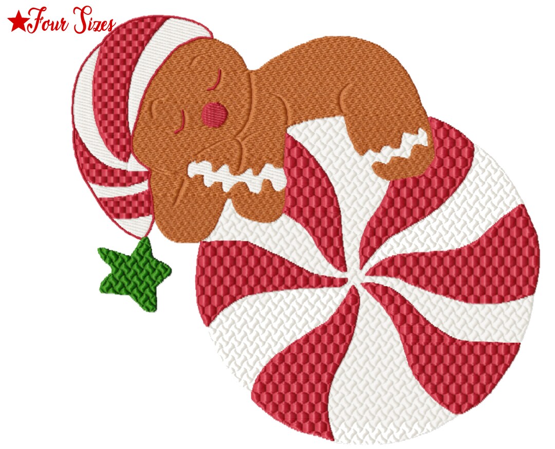 Gingerbread Candy Machine Embroidery Design, Four Sizes Included ...