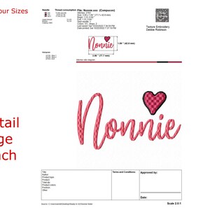 Nonnie Machine Embroidery Design, Four Sizes Included, Instant Download ...