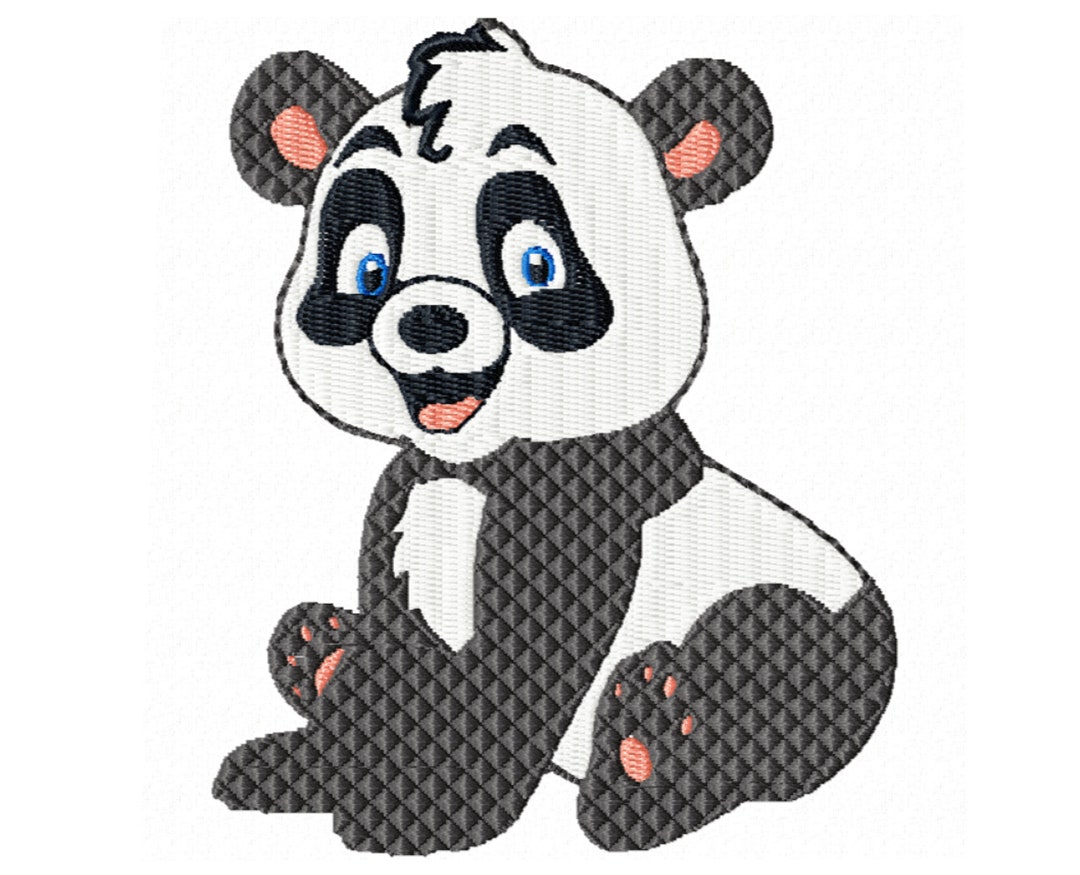 Panda Machine Embroidery Design - Etsy