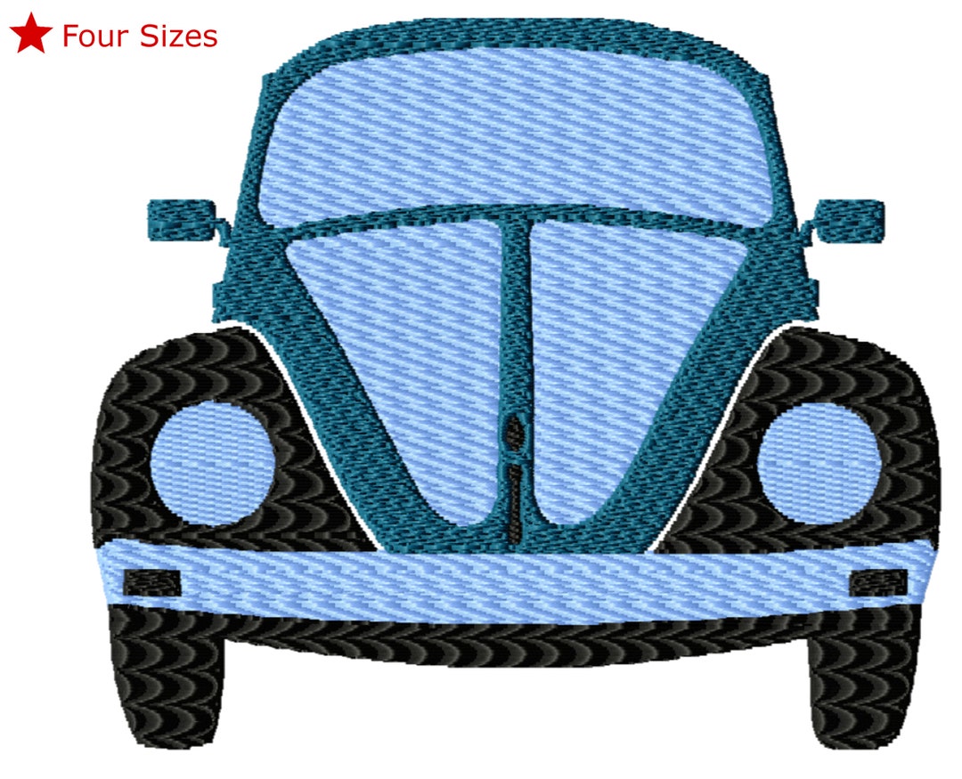 VW Bug Machine Embroidery Design, Four Sizes Included, Instant Download ...