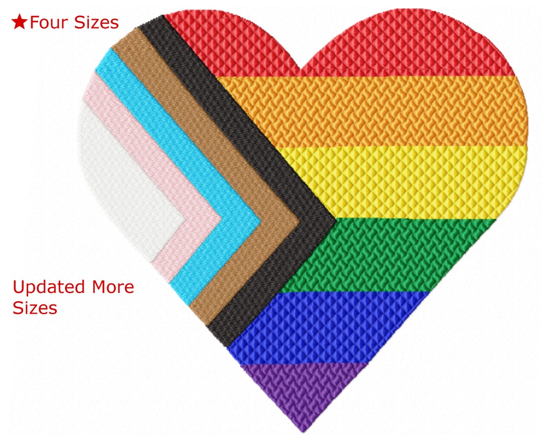 Pride Month (june) All Welcome Heart Machine Embroidery Design, Four ...