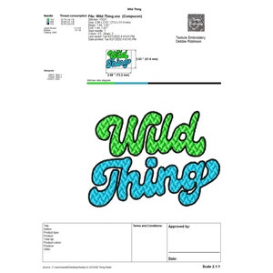 Wild Thing Machine Embroidery Design - Etsy