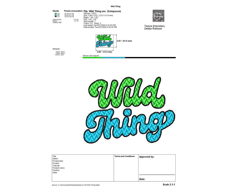 Wild Thing Machine Embroidery Design - Etsy