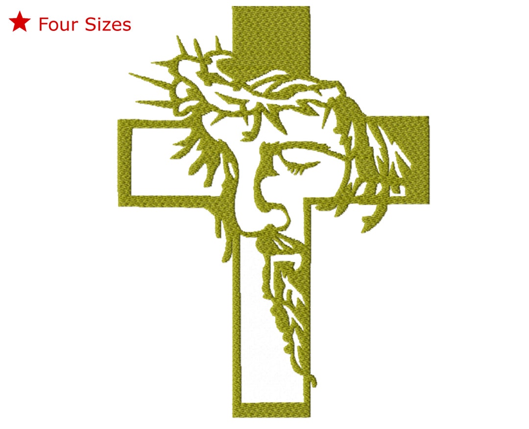 Jesus Cross Machine Embroidery Design, Four Sizes Included, Instant ...