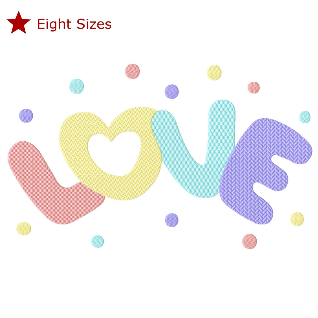 Love Circles Machine Embroidery Design, Eight Sizes Included, Instant ...
