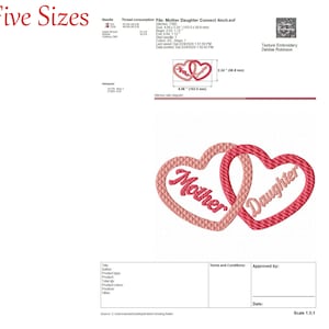 Mother Daughter Connect Machine Embroidery Design, Five Sizes Included ...