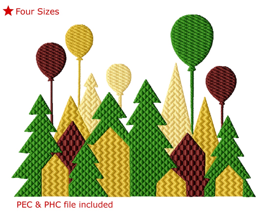 Abstract Trees Machine Embroidery Design, Four Sizes Included, Instant ...