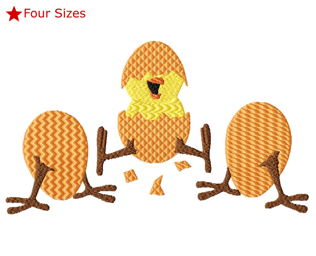 Cracked Eggs Machine Embroidery Design, Four Sizes Included, Instant ...