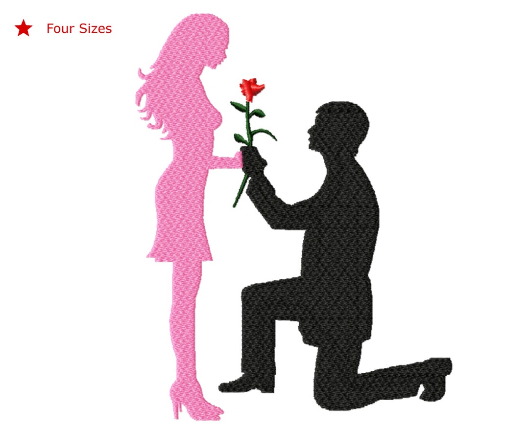 Engagement Machine Embroidery Design, Four Sizes Included - Etsy