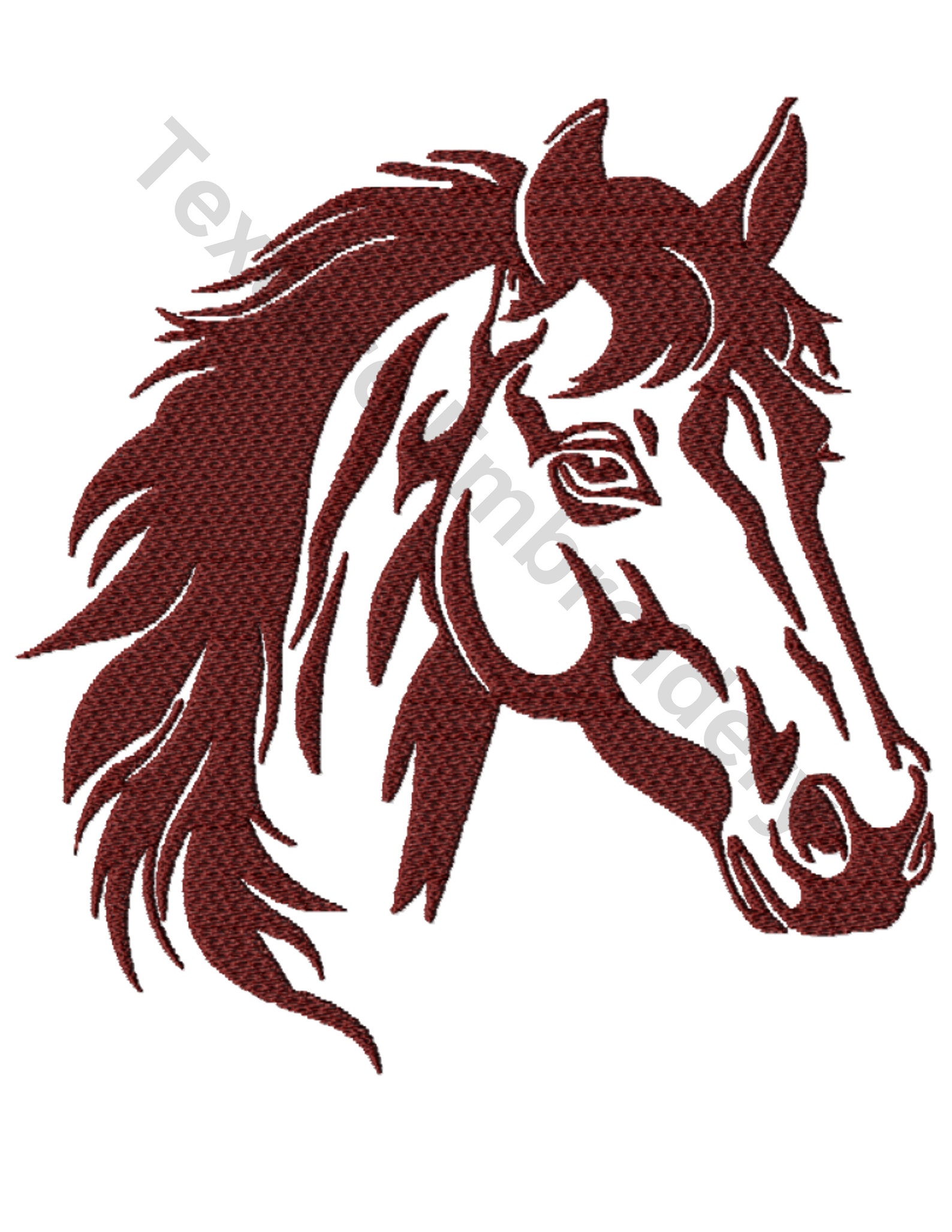Horse Head Side Machine Embroidery Design, Four Sizes Included, Instant ...