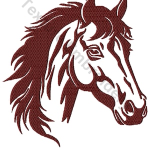 Horse Head Side Machine Embroidery Design, Four Sizes Included, Instant ...
